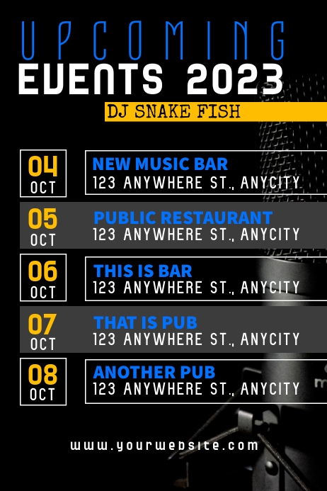 Copy of Upcoming Events Music Live Poster | PosterMyWall