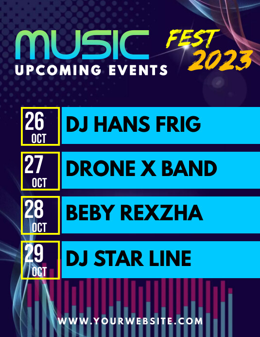 Upcoming Events Music Live Poster Template | PosterMyWall