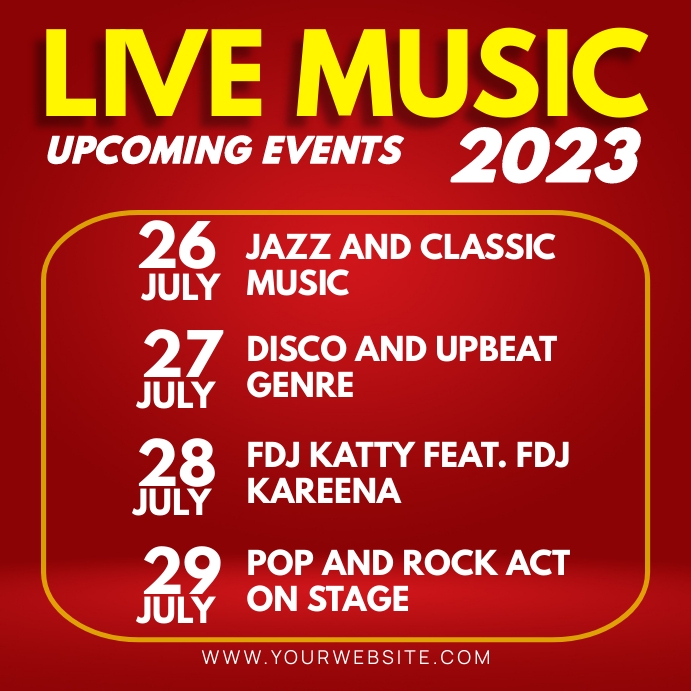 Copy of Upcoming Events Music Live Poster | PosterMyWall