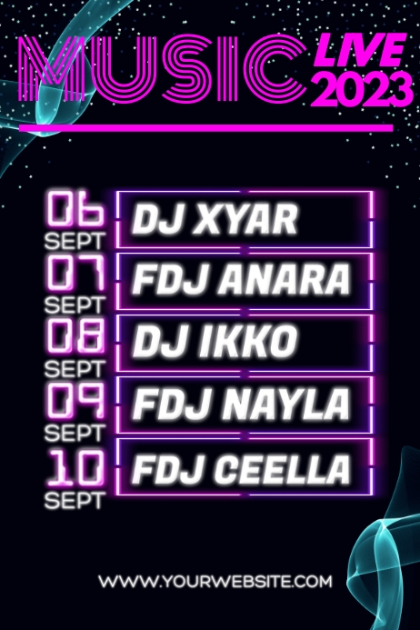 Upcoming Events Music Live Poster Template | PosterMyWall