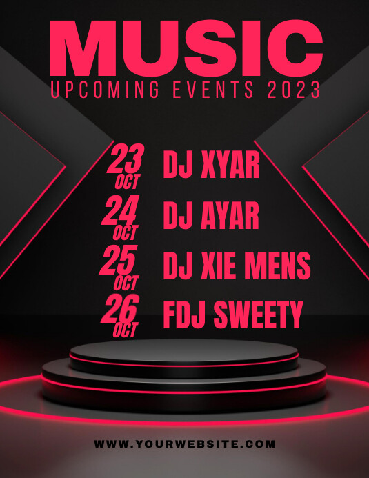 Upcoming Events Music Live Poster Template | PosterMyWall