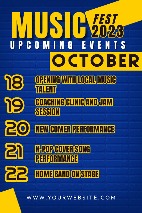 Plantilla de Upcoming Events Music Live Poster | PosterMyWall