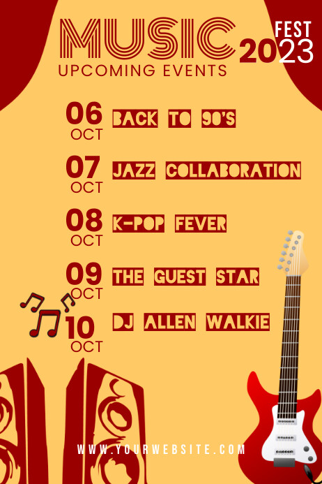 Upcoming Events Music Live Poster Template | PosterMyWall