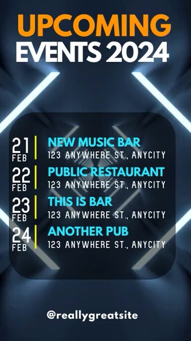 Upcoming Events Music Live Poster Template | PosterMyWall