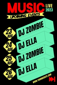 Upcoming Events Music Poster Template | PosterMyWall