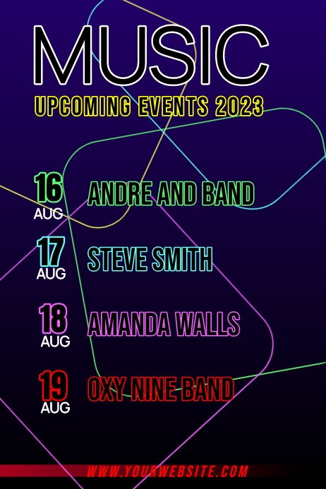 Upcoming Events Music Live Poster Template | PosterMyWall
