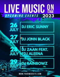 Upcoming Events Music Live Poster Template | PosterMyWall