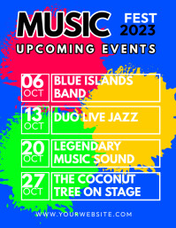 Upcoming Music Events Poster Template | PosterMyWall