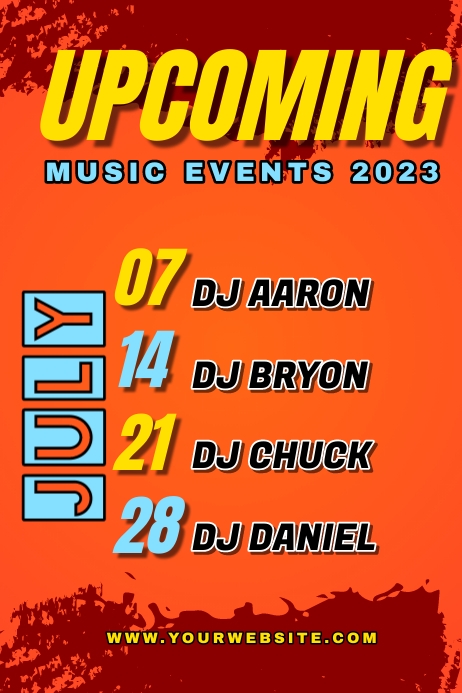 Upcoming Events Music Live Poster Template | PosterMyWall