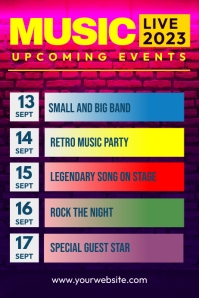 Upcoming Events Music Live Poster Template | PosterMyWall