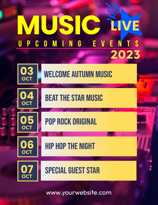 Copy of Upcoming Events Music Live Poster | PosterMyWall