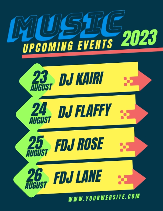 Upcoming Events Music Live Poster Template | PosterMyWall