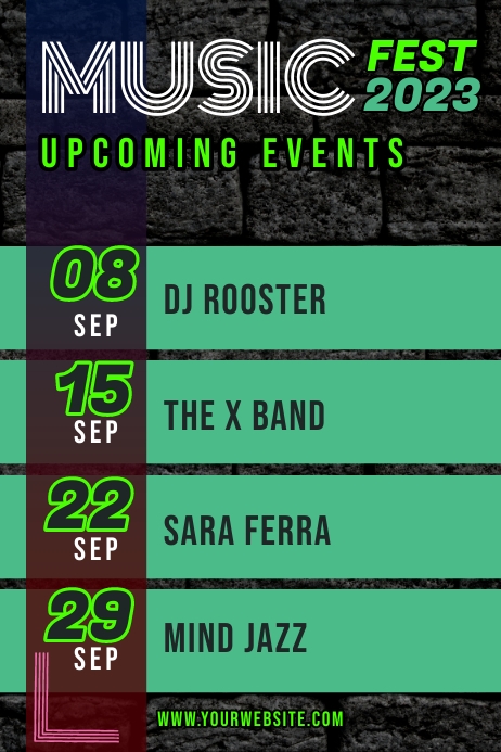 Upcoming Events Music Live Poster Template | PosterMyWall