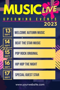 Upcoming Events Music Live Poster Template | PosterMyWall