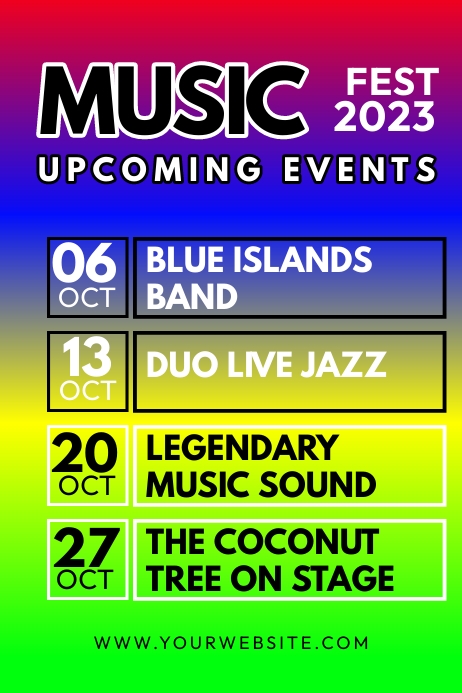 Upcoming Events Music Live Poster Template | PosterMyWall