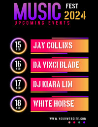 Upcoming Events Music Live Poster Template | PosterMyWall