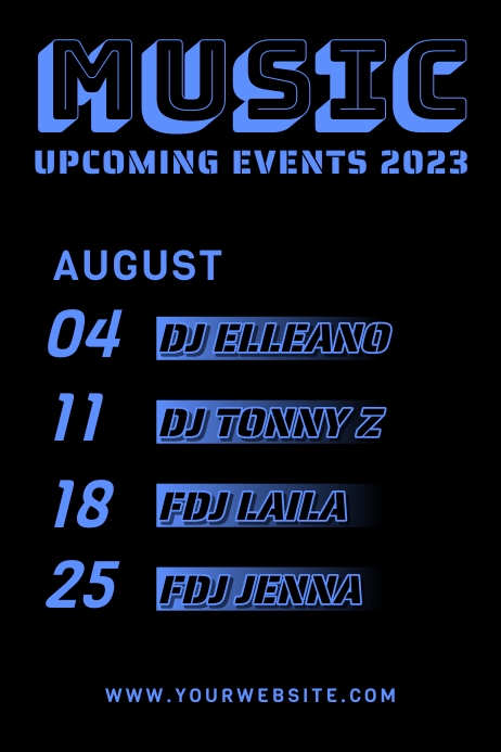 Upcoming Events Music Live Poster Template | PosterMyWall