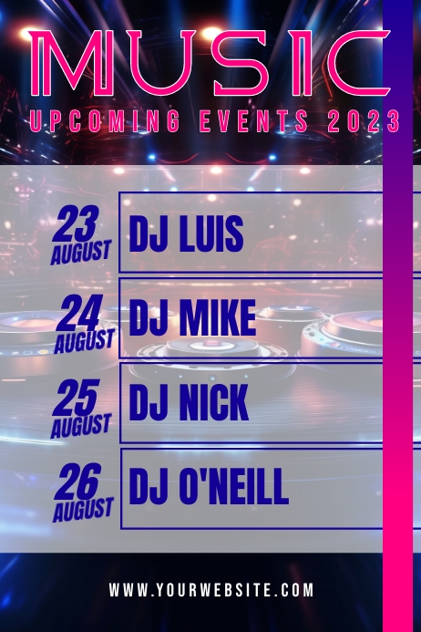 Upcoming Events Music Live Poster Template | PosterMyWall