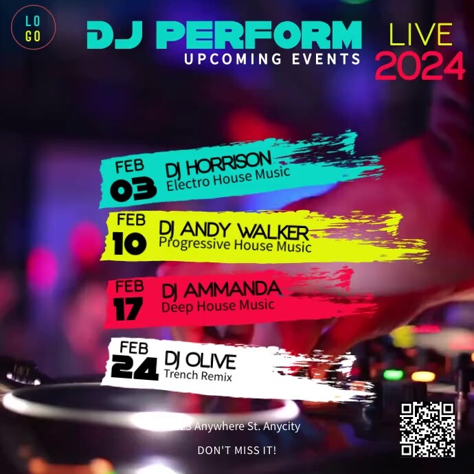 Upcoming Events Music Live Poster Template | PosterMyWall