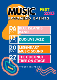 Upcoming Music Events Poster Template | PosterMyWall