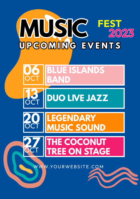 Upcoming Events Music Live Poster Template | PosterMyWall