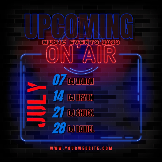 Upcoming Events Music Live Poster Template | PosterMyWall