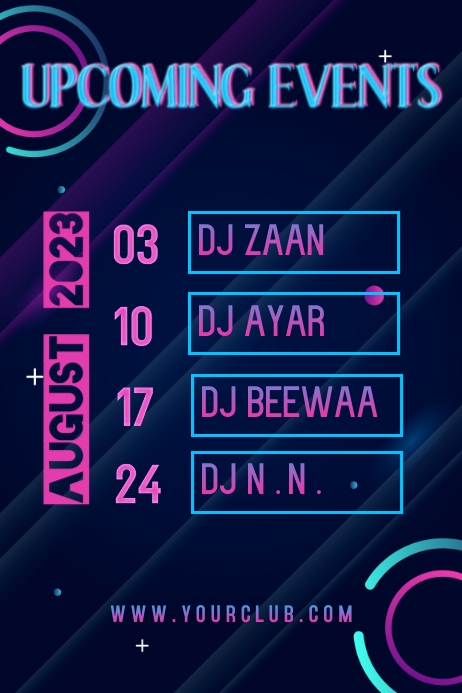 Upcoming Events Music Live Poster Template | PosterMyWall