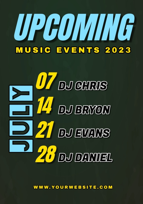 Upcoming Events Music Live Poster Template | PosterMyWall