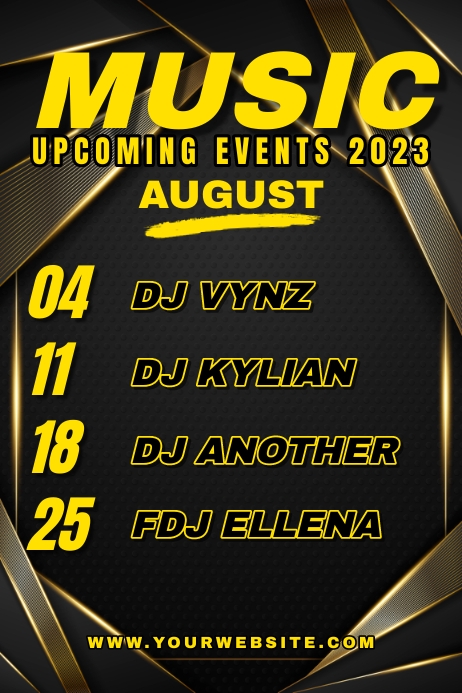 Upcoming Events Music Live Poster Template | PosterMyWall