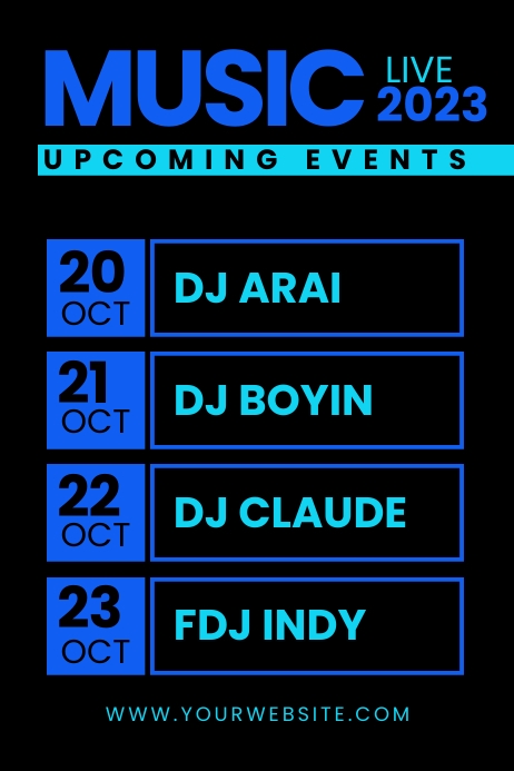 Copy of Upcoming Events Music Live Poster | PosterMyWall