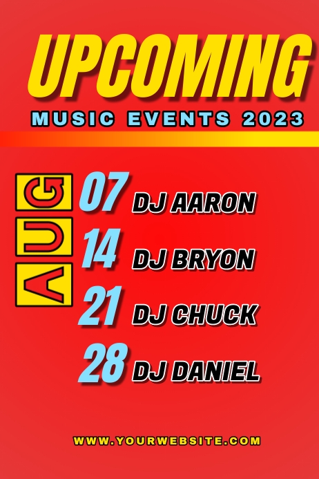 Upcoming Events Music Live Poster Template | PosterMyWall