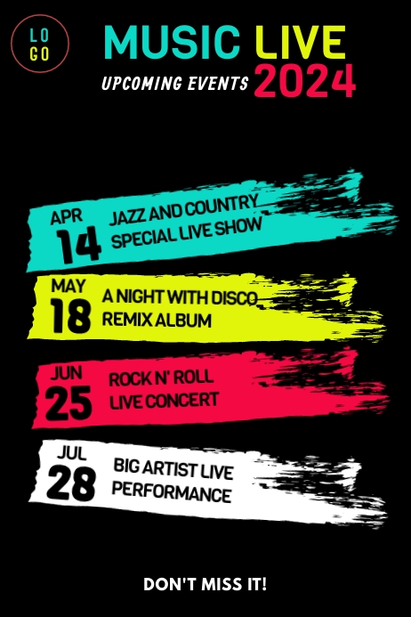 Upcoming Events Music Live Poster Template | PosterMyWall