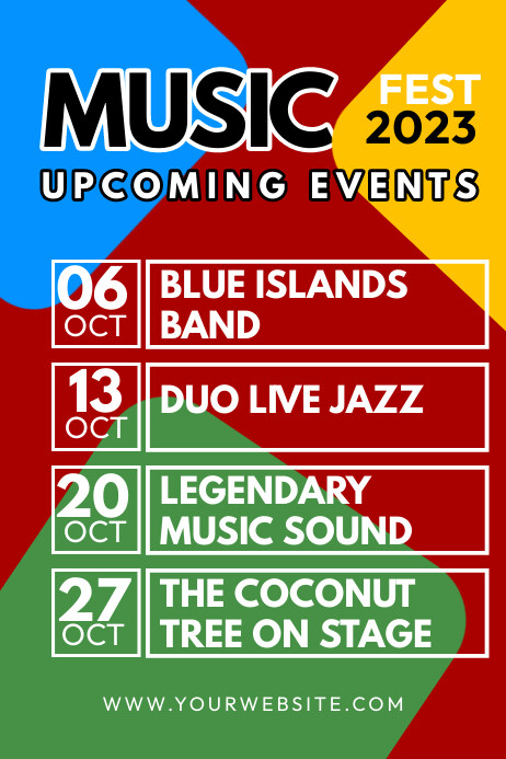Plantilla de Upcoming Events Music Live Poster | PosterMyWall