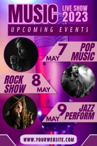 Upcoming Events Music Live Poster Template | PosterMyWall