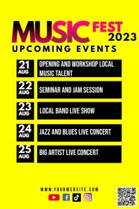 Upcoming Events Music Live Poster Template | PosterMyWall