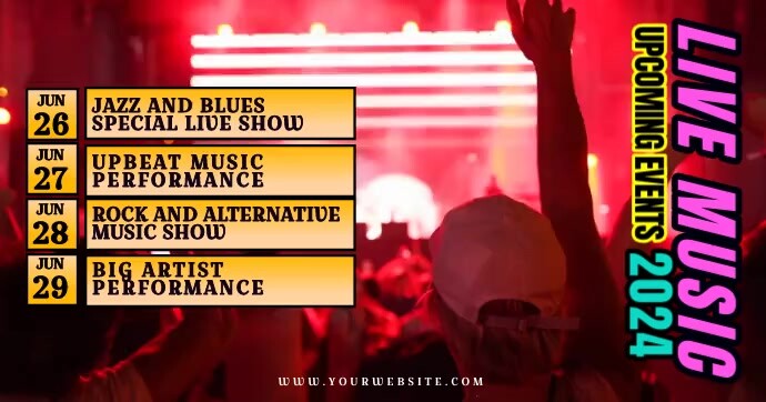 Upcoming Events Music Music Live Template | PosterMyWall