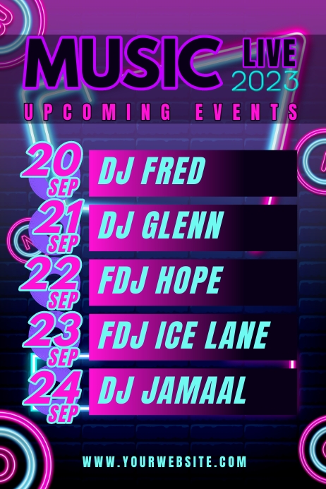 Plantilla de Upcoming Events Music Poster | PosterMyWall