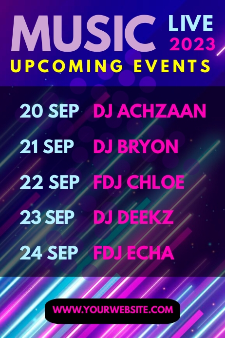 Upcoming Events Music Poster Template | PosterMyWall
