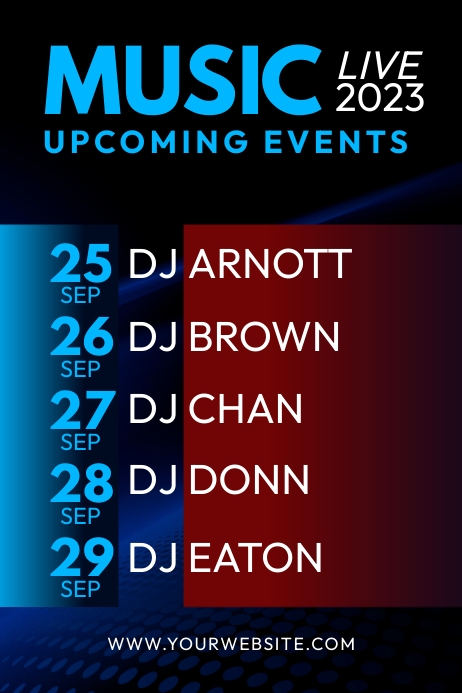 Upcoming Events Music Poster Template | PosterMyWall