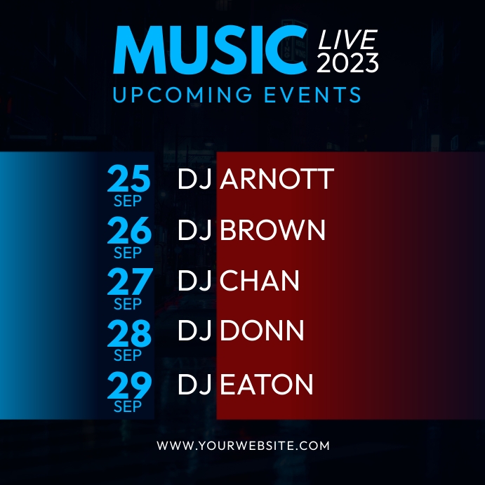Upcoming Events Music Poster Template | PosterMyWall