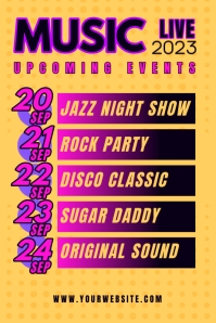 Upcoming Events Live Music Poster Template | PosterMyWall