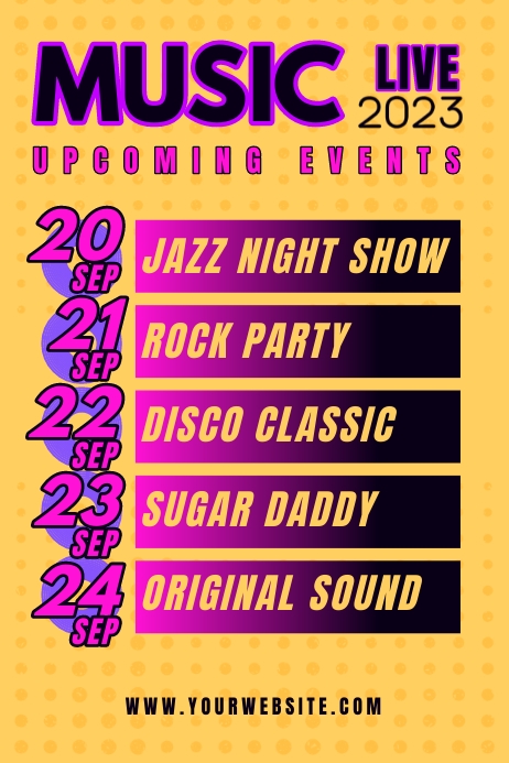 Upcoming Events Music Poster Template | PosterMyWall