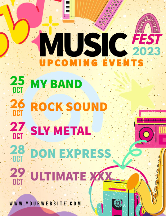 Copy of Upcoming Events Music Poster | PosterMyWall