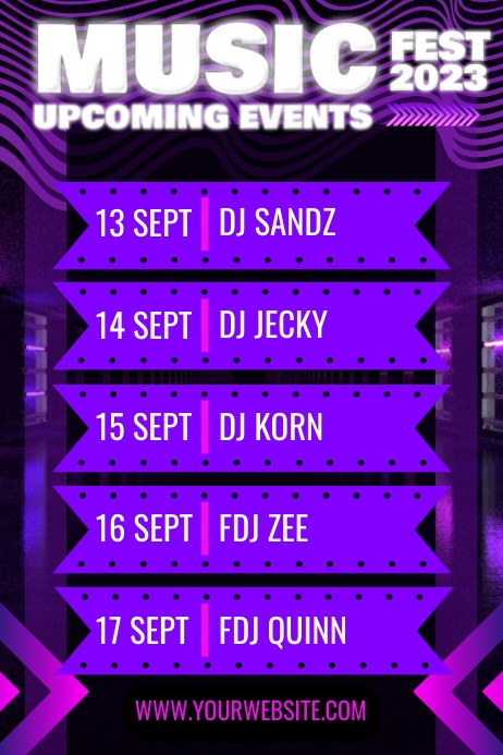 Upcoming Events Music Poster Template | PosterMyWall