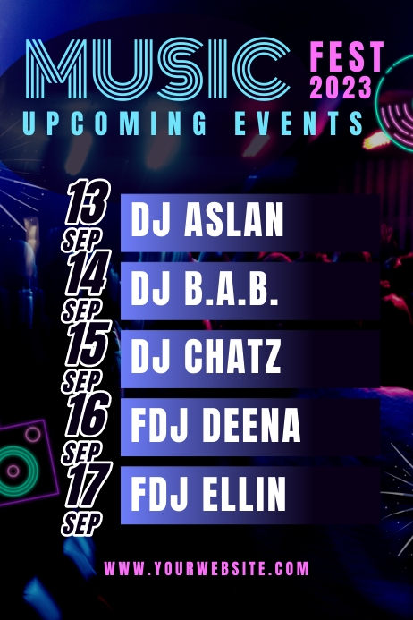 Plantilla de Upcoming Events Music Poster | PosterMyWall
