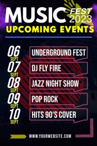 Upcoming Events Music Poster Template | PosterMyWall
