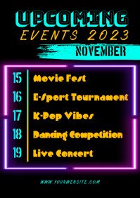 Upcoming Events Poster Template | PosterMyWall