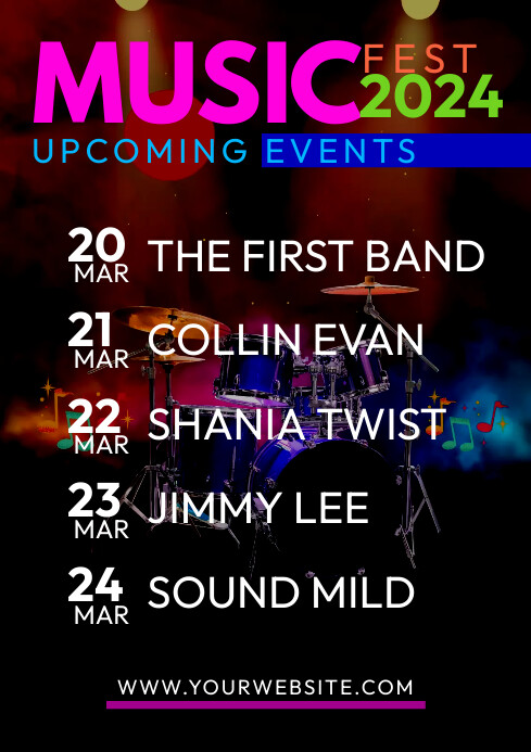 Plantilla de Upcoming Events Music Poster | PosterMyWall