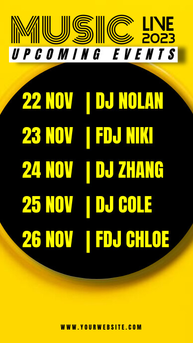 Upcoming Events Music Poster Template | PosterMyWall