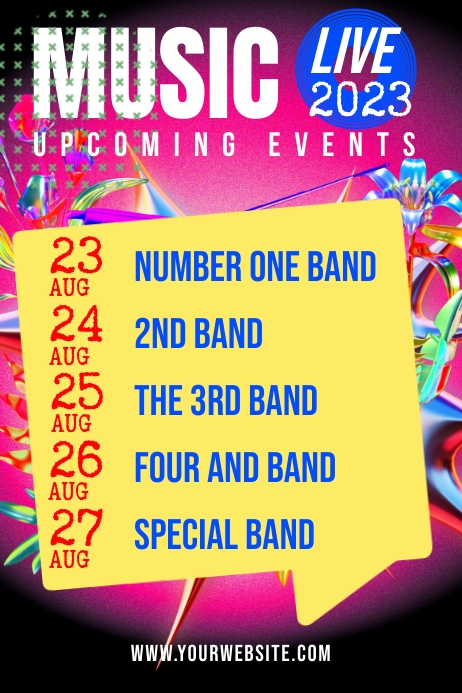 Upcoming Events Music Poster Template | PosterMyWall